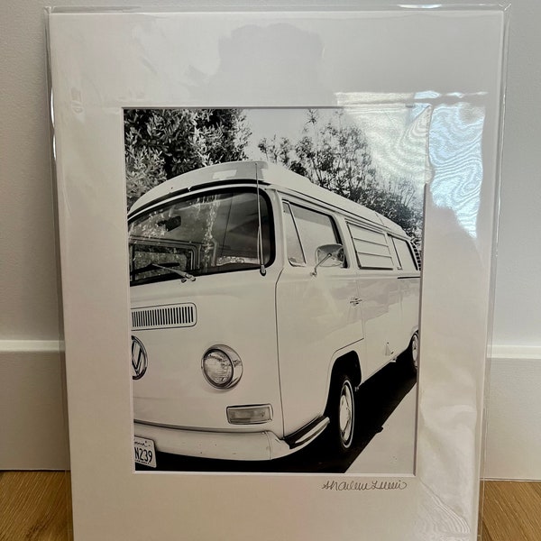 Vw Bus Black and White Print - Etsy