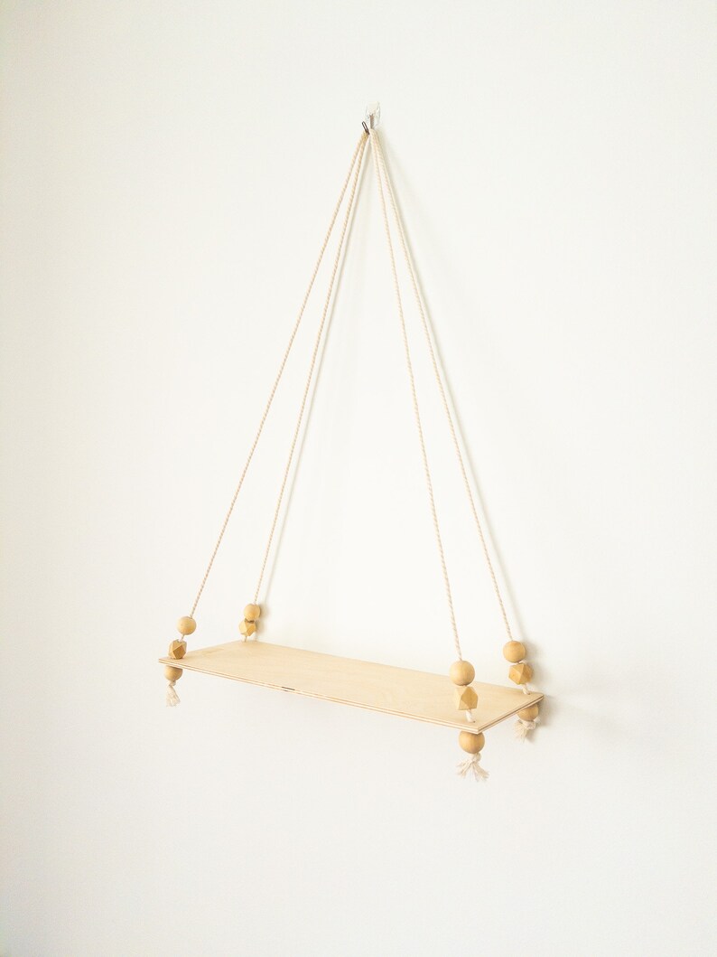 Hanging Wooden Swing Shelf Nursery Decor Kids Decor Bedroom Hanging ...