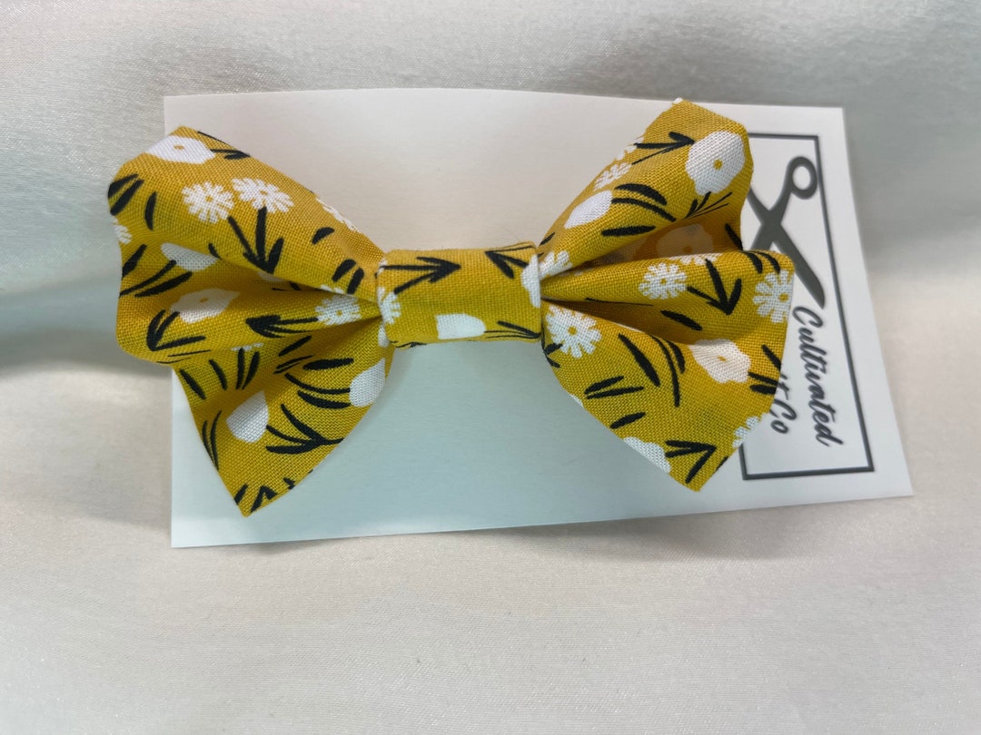 Flower Handmade Bow, Hair Bow, Cottagecore - Etsy