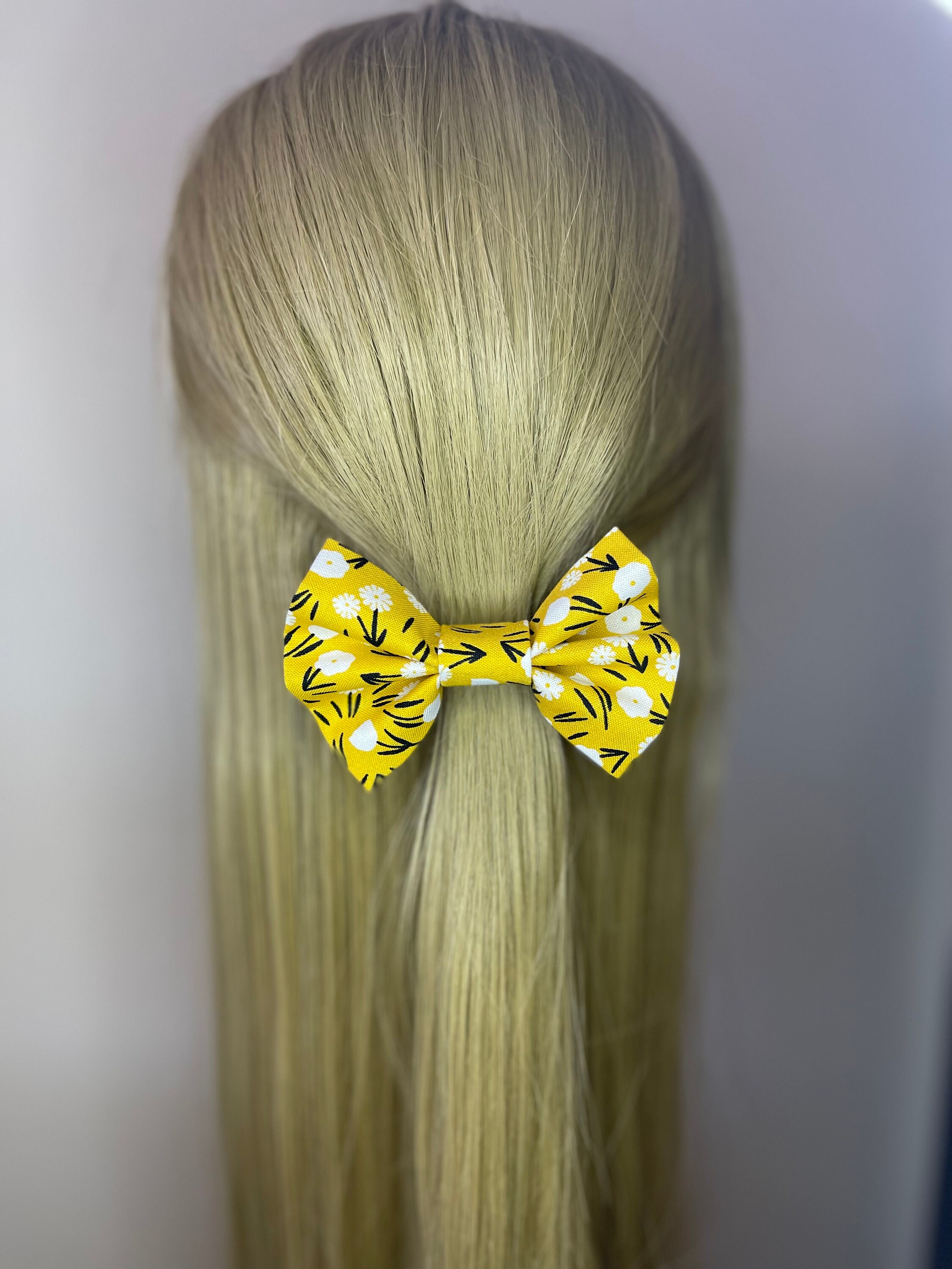 Flower Handmade Bow, Hair Bow, Cottagecore - Etsy