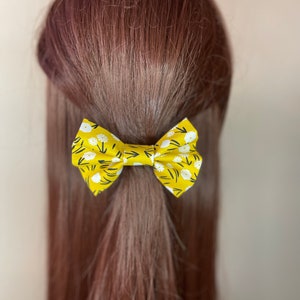Flower Handmade Bow, Hair Bow, Cottagecore - Etsy