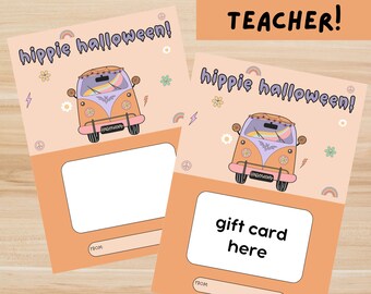 Printable Halloween Teacher Gift Card Holder Teacher Gift Gift Card ...