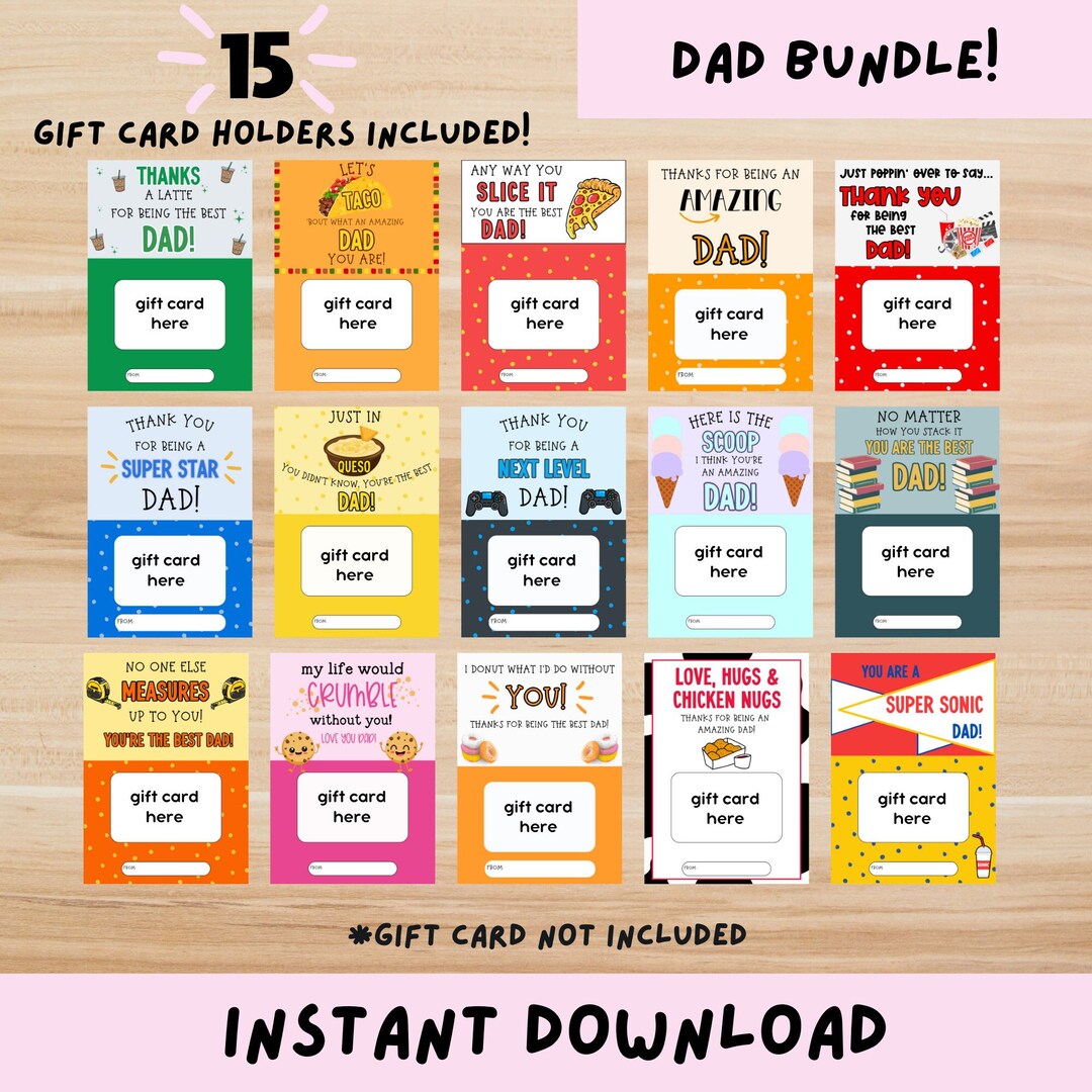 Fathers Day Gift Card Holder Quick Gift for Dad Gift From Kids Dad Gift ...
