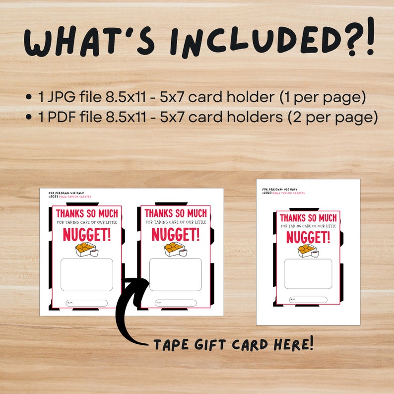 Daycare Teacher Gift Card Printable, Daycare Teacher Gift Card, Thank ...