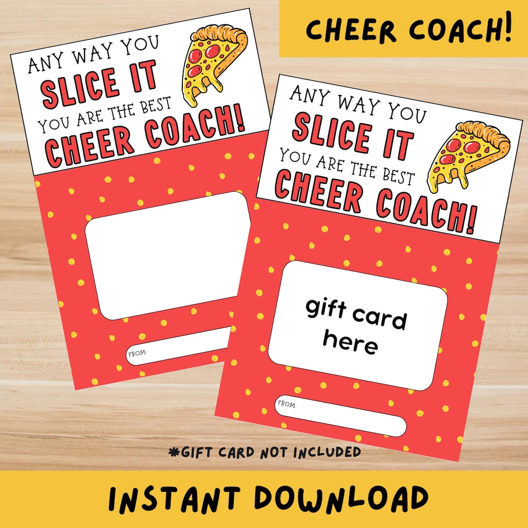 Cheer Coach Gift Card, Cheer Coach Printable, End of Season Gift, Gift ...