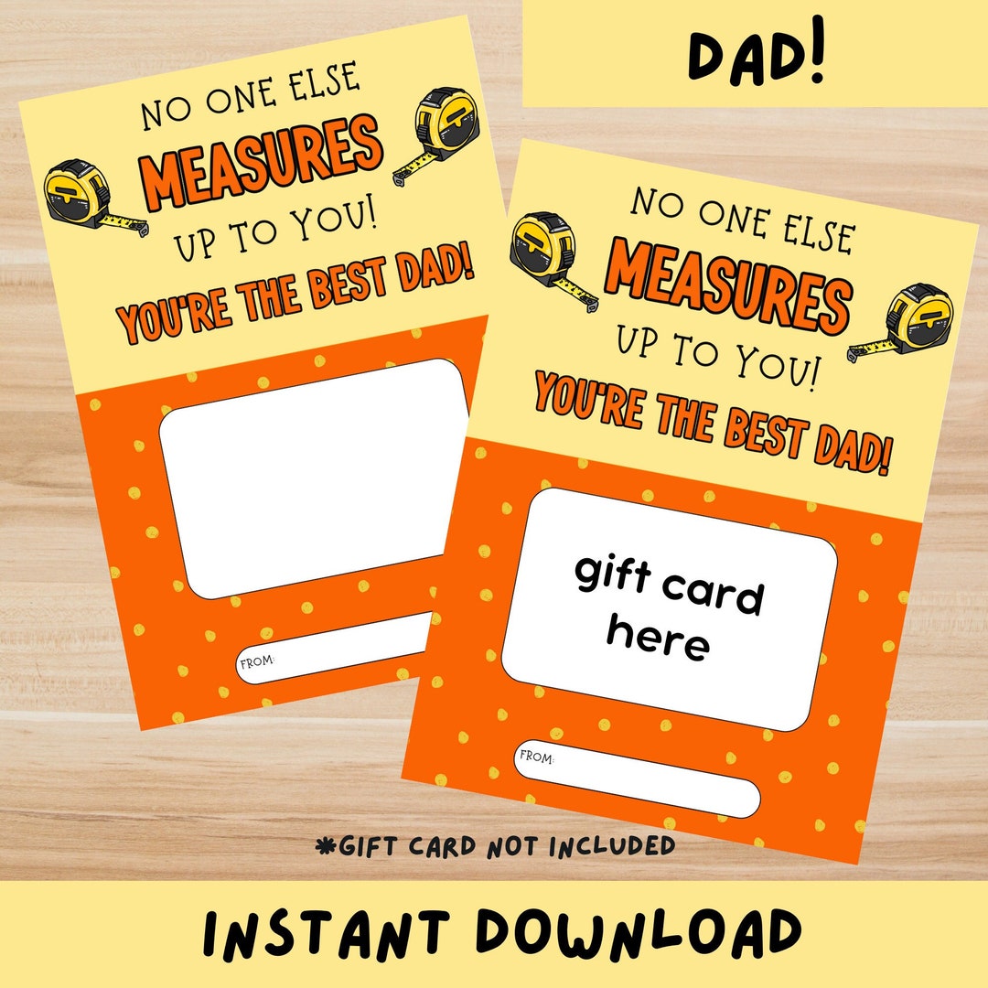 Fathers Day Gift Card Printable Happy Fathers Day Gift Dads Birthday ...