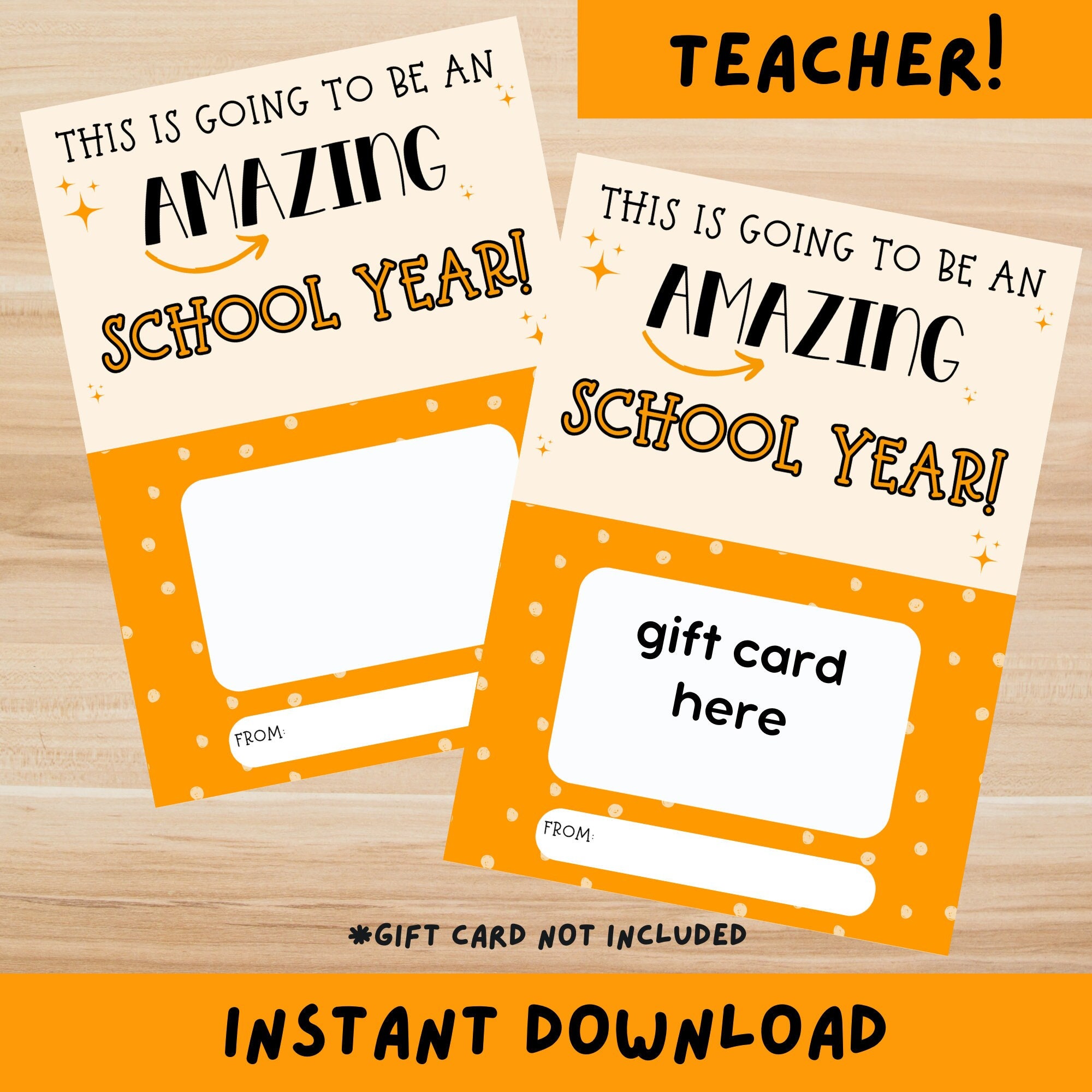First Day of School Gift for Teacher Gift Card for Teacher First Week ...