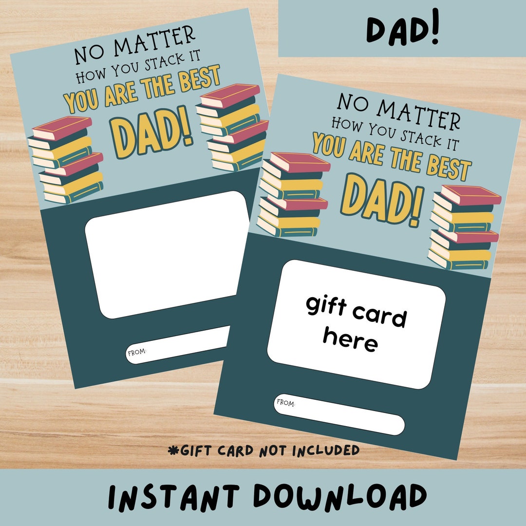 Dad Gift Card Fathers Day Gift Card Printable Fathers Day Gift Dads ...