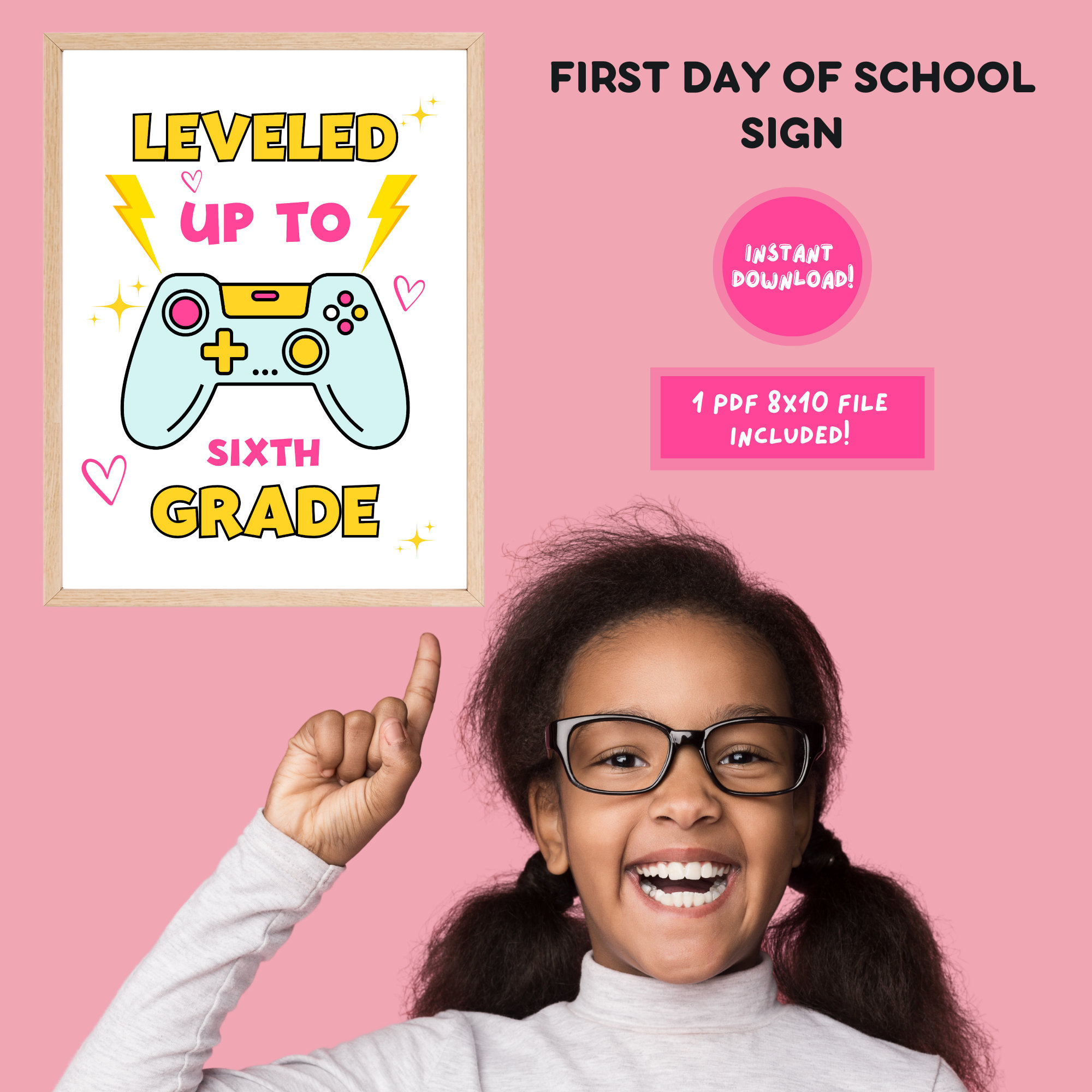 Cute First Day of School Sign Printable Sixth Grade Back to - Etsy