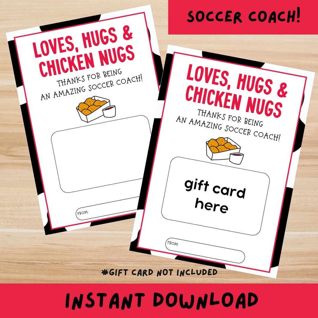 Soccer Coach Gift Card Printable, Soccer Coach Gift, Cute Gift for ...