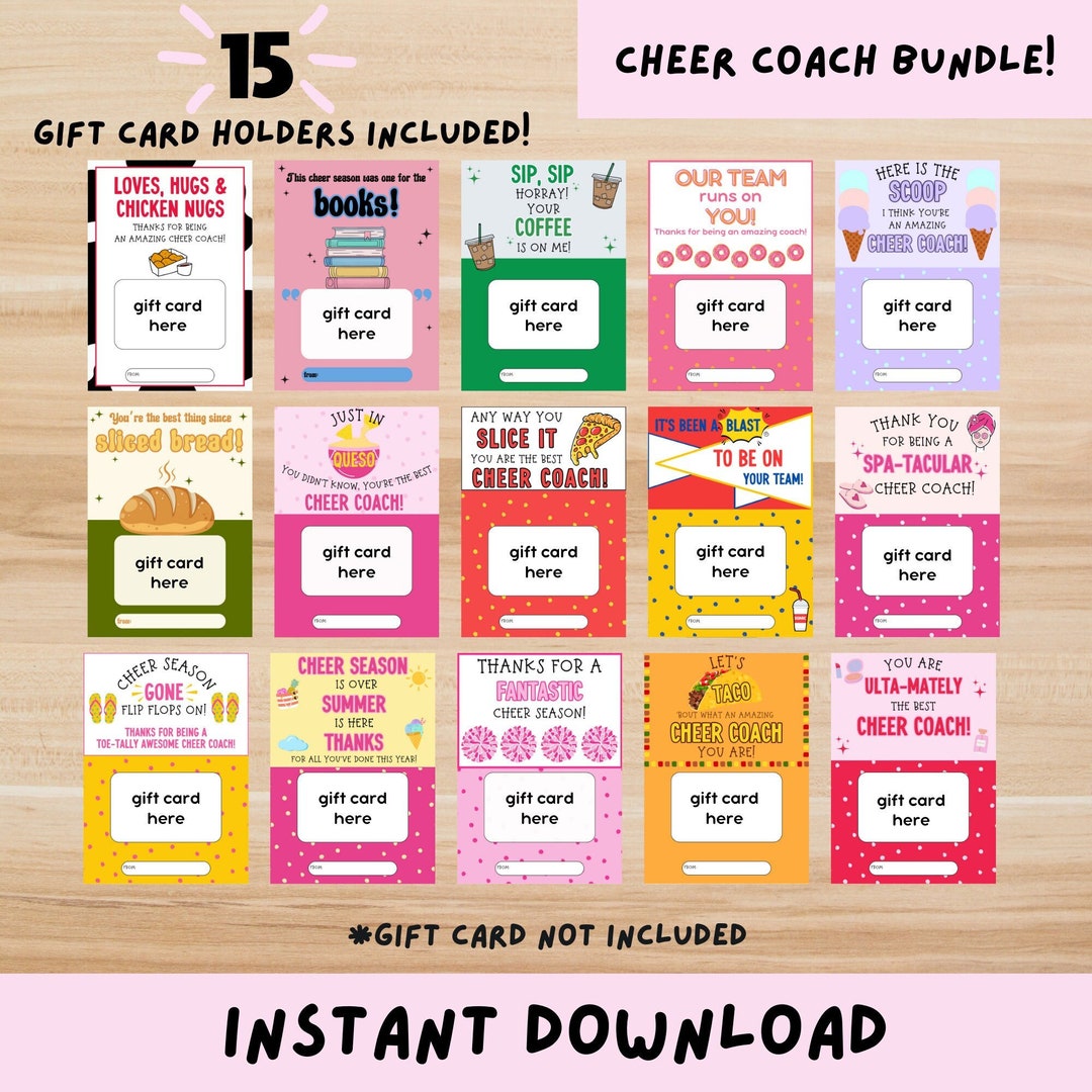 Cheer Coach Gift, Gift Card for Cheer Coach, End of the Year Gift for ...