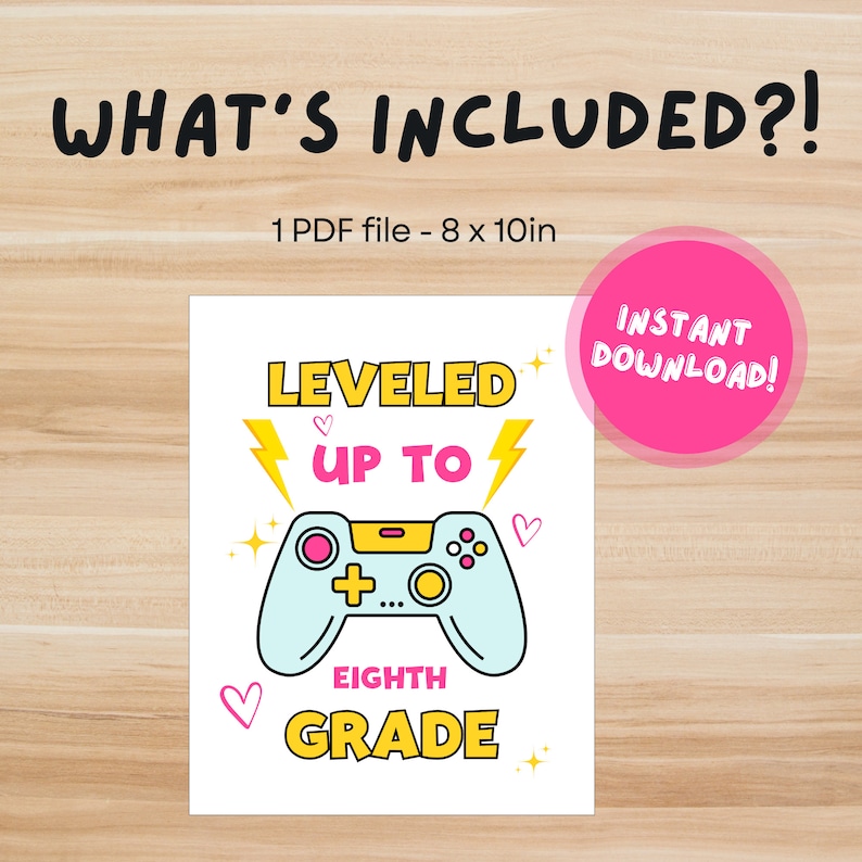 Cute First Day of School Sign Printable Eighth Grade Back to - Etsy