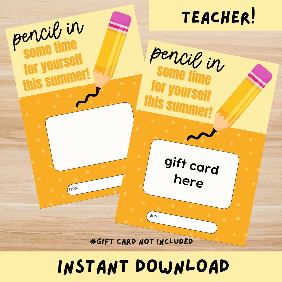 Teacher Appreciation Gift, Gift Card for Teacher, Summer Gift for ...