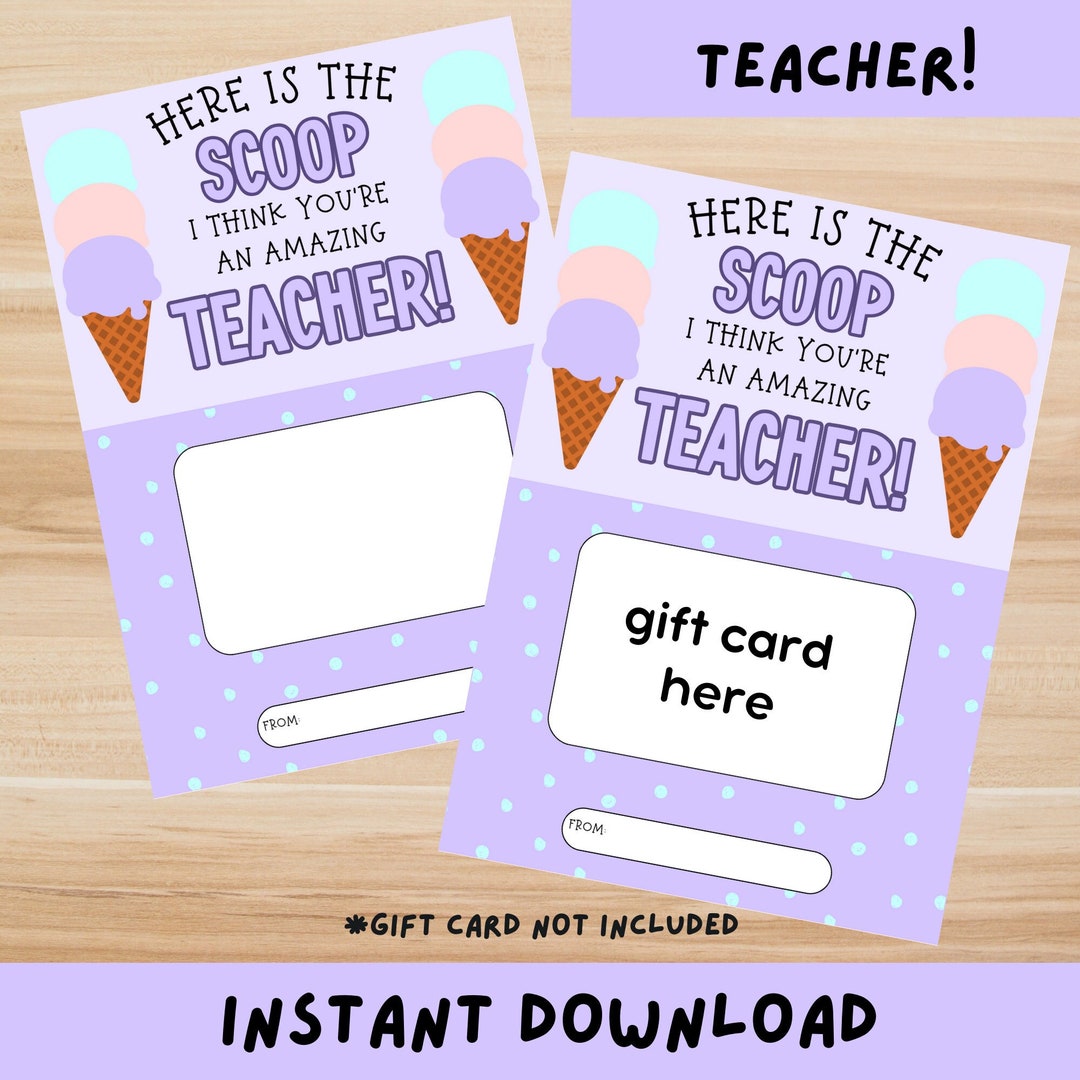 Teacher Appreciation Gift, Teacher Appreciation Week, Gift Card for ...