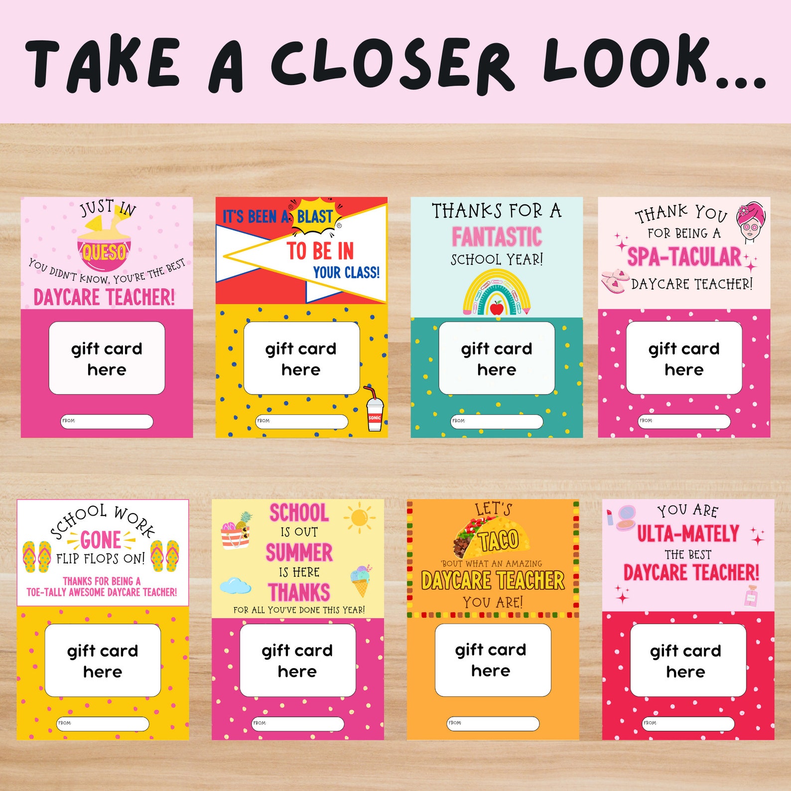 Printable Daycare Teacher Appreciation Gift Thank You Daycare Teacher ...