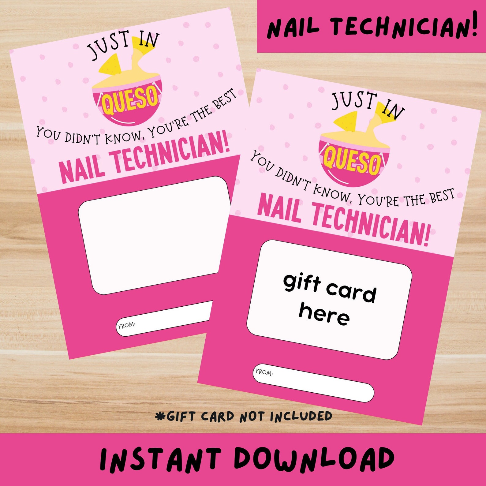 Cute Nail Technician Gift Card Holder Thank You Gift for Nail Tech ...