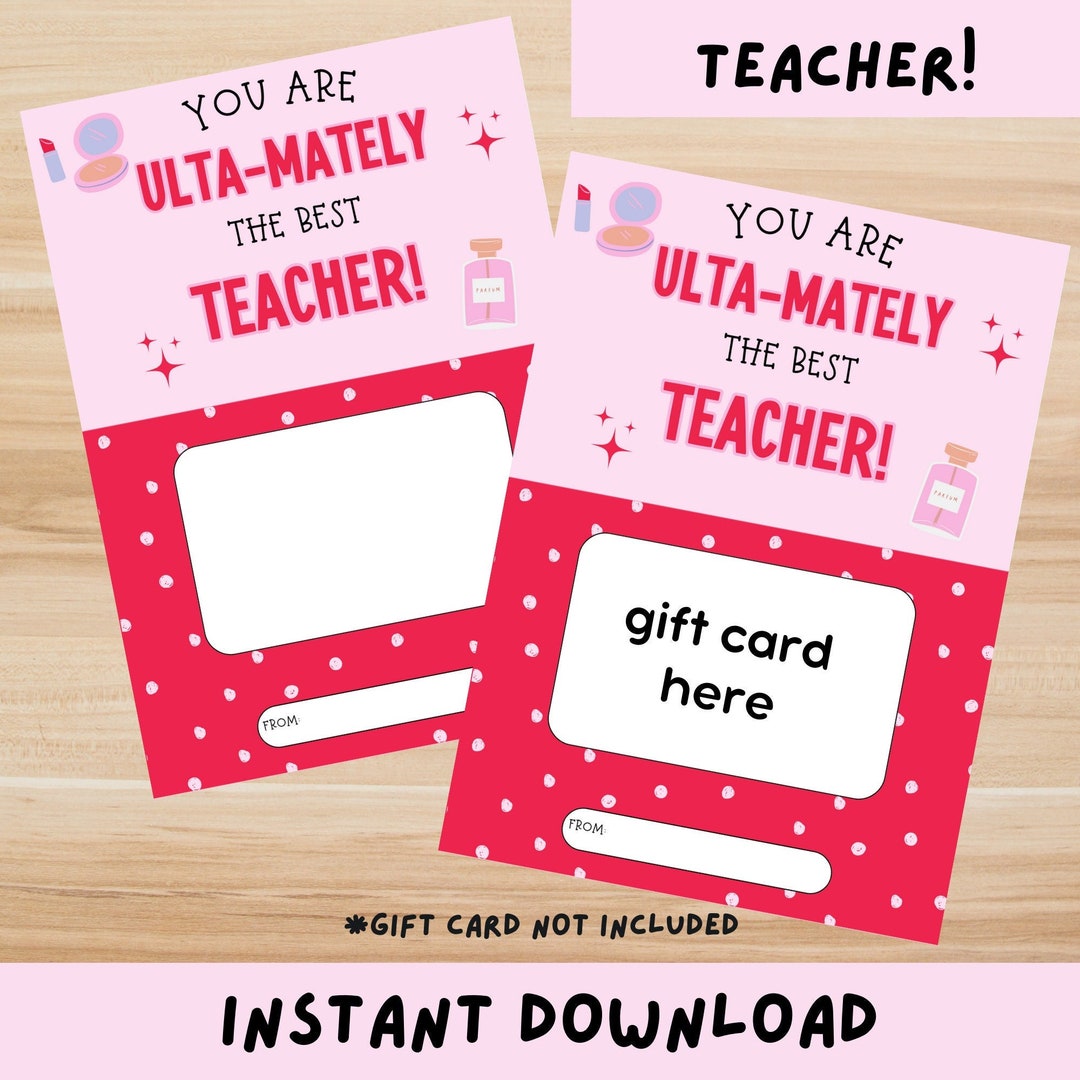 Teacher Appreciation Gift, Gift Card for Teacher, Teacher Gift Card ...