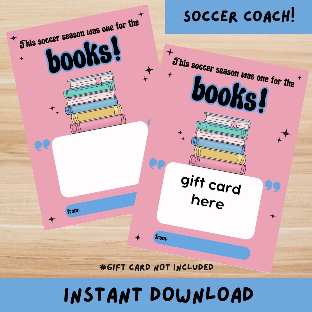 Soccer Coach Gift Card Printable, Soccer Coach Gift, Cute Gift for ...