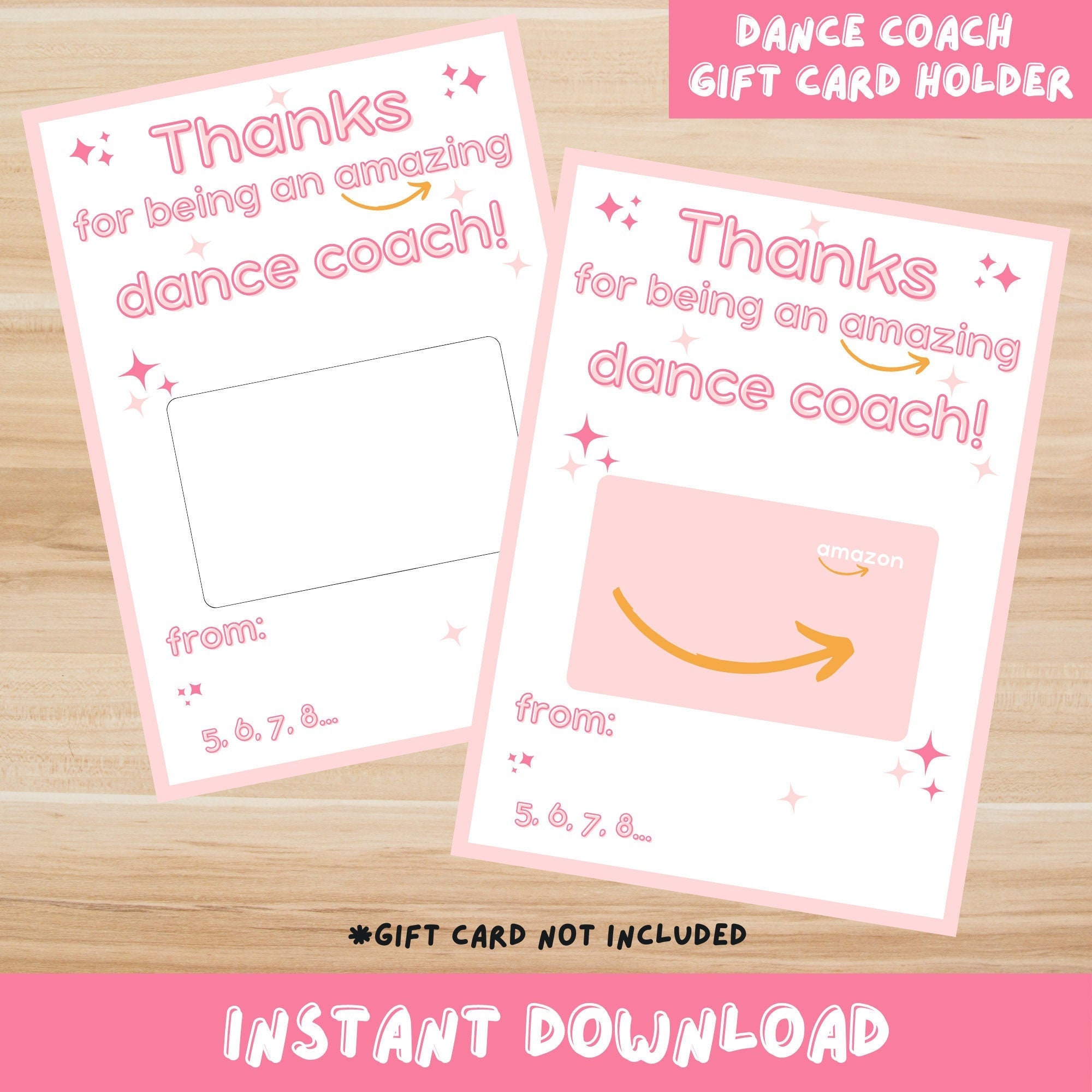 Dance Coach Gift Thank You Teacher Gift Card Holder Gift Card Holder ...