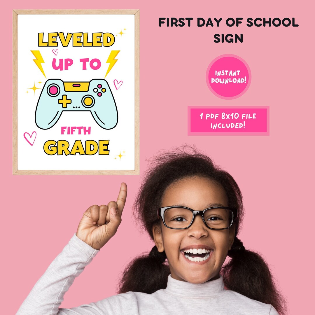 Cute First Day of School Sign Printable Fifth Grade Back to - Etsy Ireland