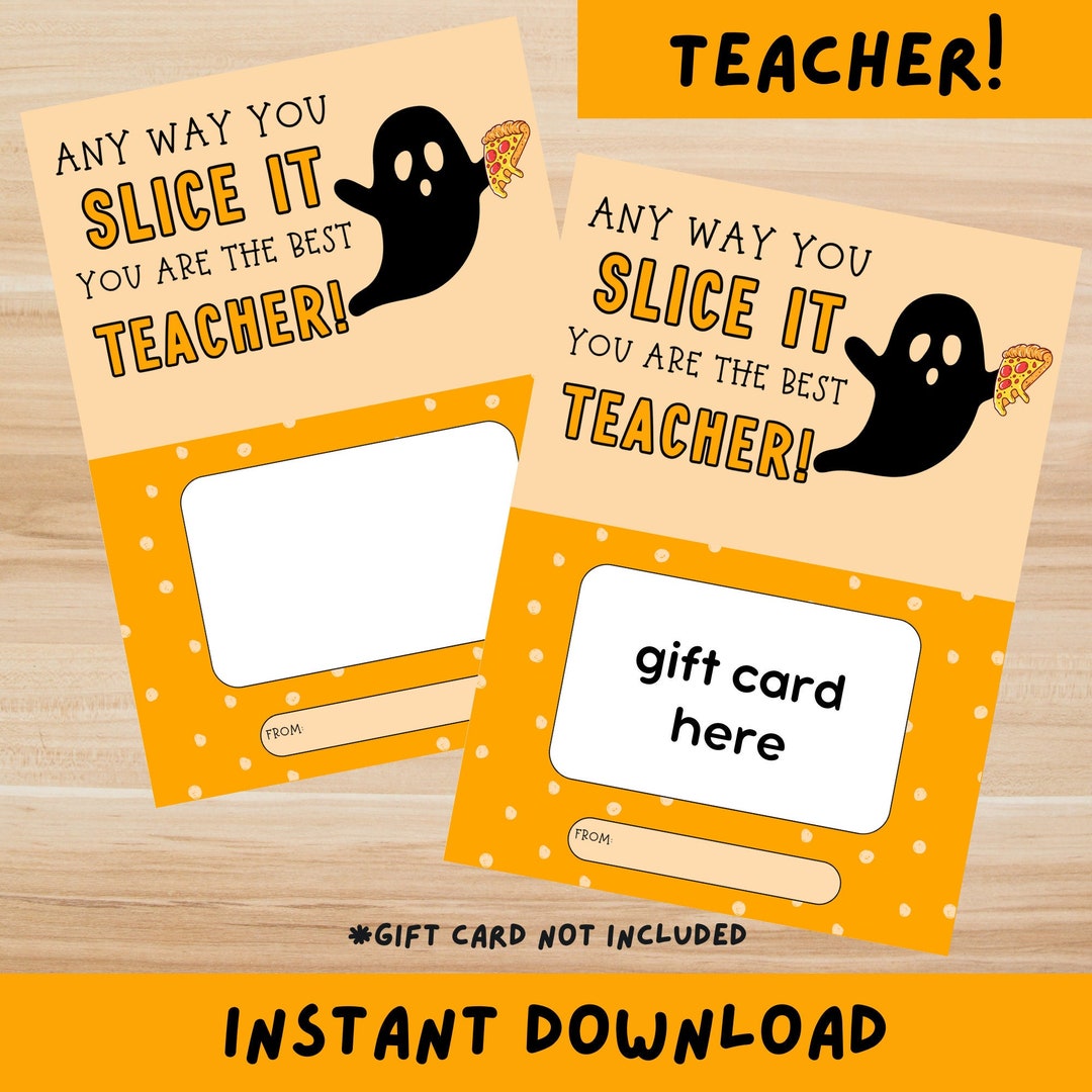Halloween Gift Card for Teacher Cute Teacher Gift Card Halloween ...