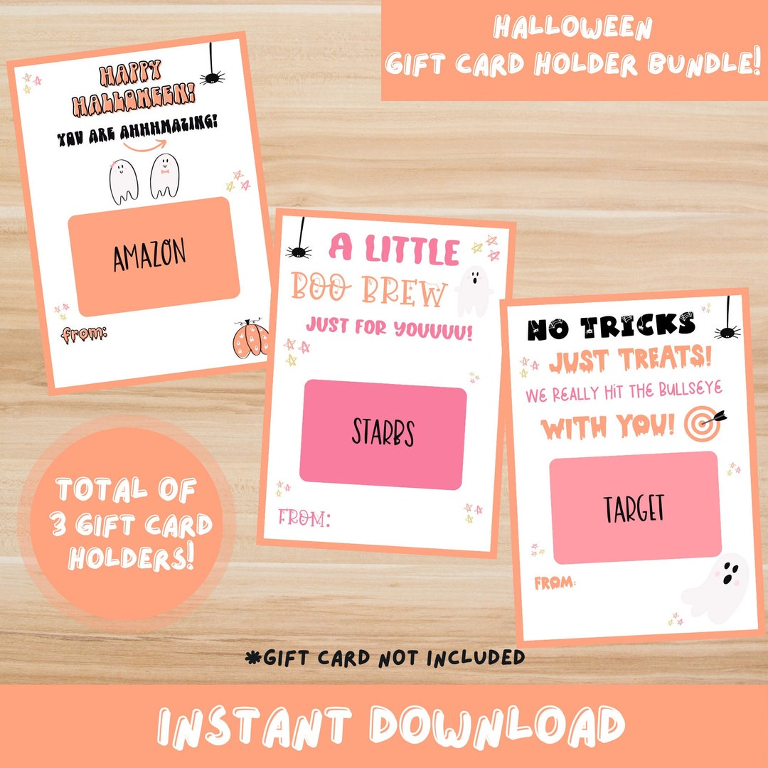 Halloween Gift Card Holder Thank You Gift Card Holder for - Etsy