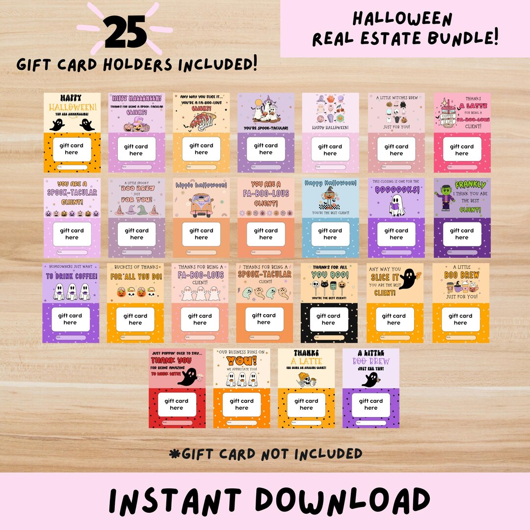 Real Estate Client Gift Card Easy Gift for Client Halloween Gift Card ...