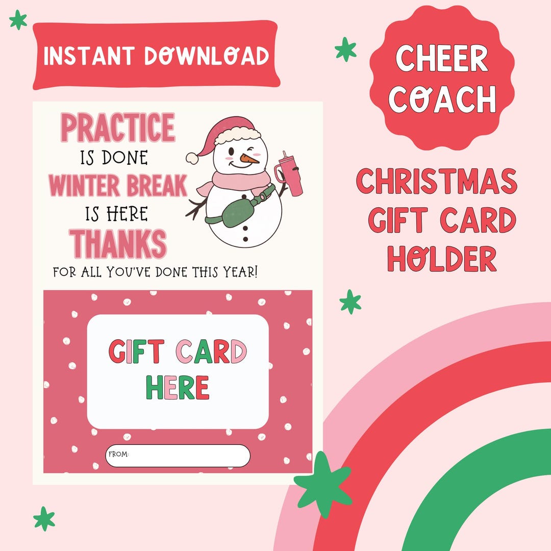 Cheer Coach Gift Card Holder Cheer Coach Gift Card for the Holidays ...