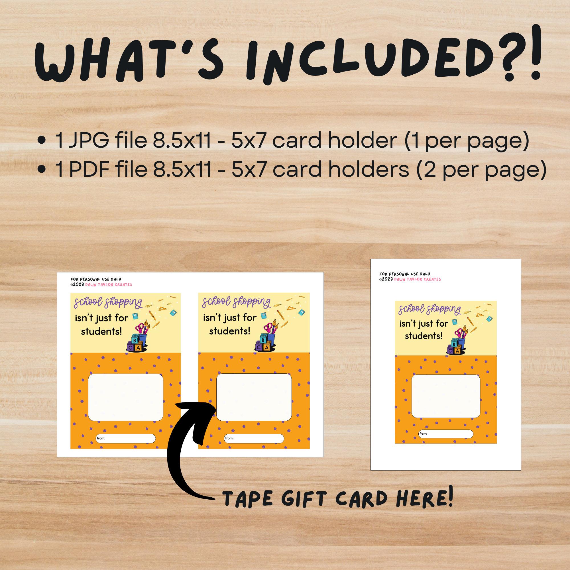 Printable Teacher Gift Card Holder Cute Gift Card for Teacher First ...