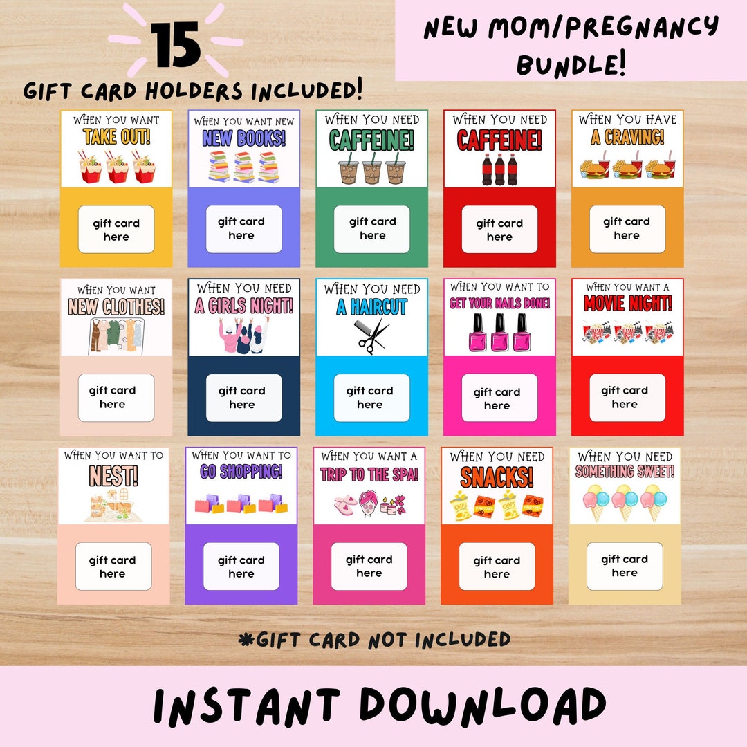 New Mom Gift Card Pregnancy Gift Cute Gift Card for New Mom Baby Shower ...