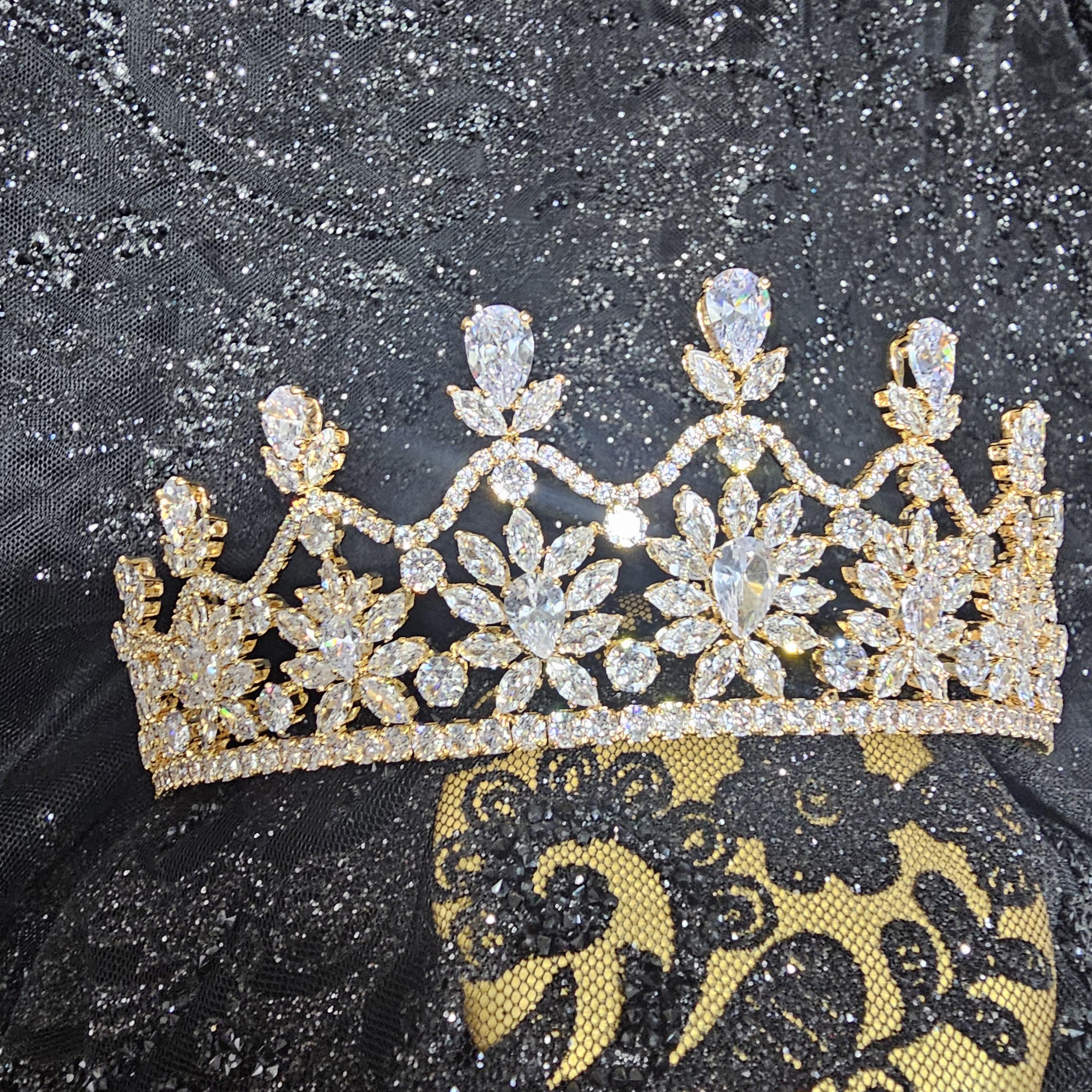Zirconia Crown, Quinceanera, Sweet Sixteen, CRYSTAL CROWN, Hair Piece ...