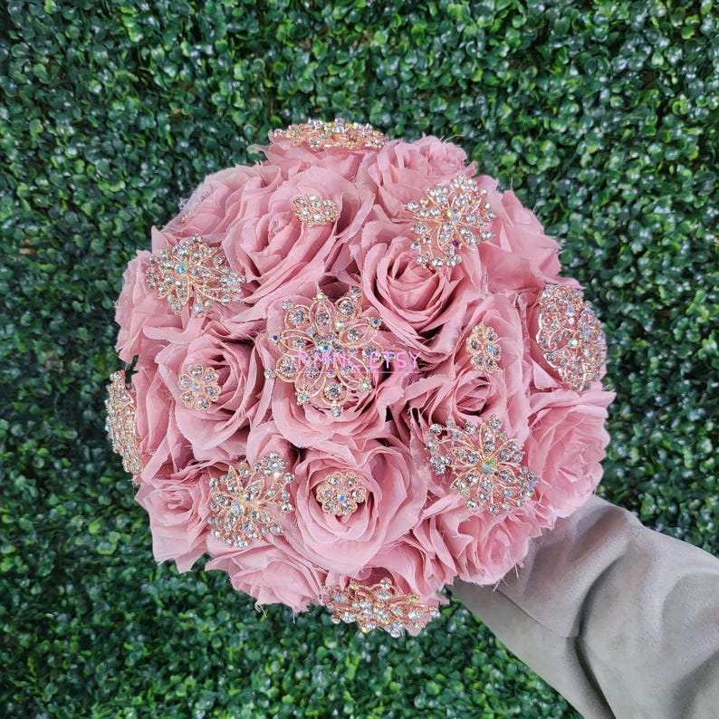 DUSTY PINK BOUQUET Quinceanera - Etsy