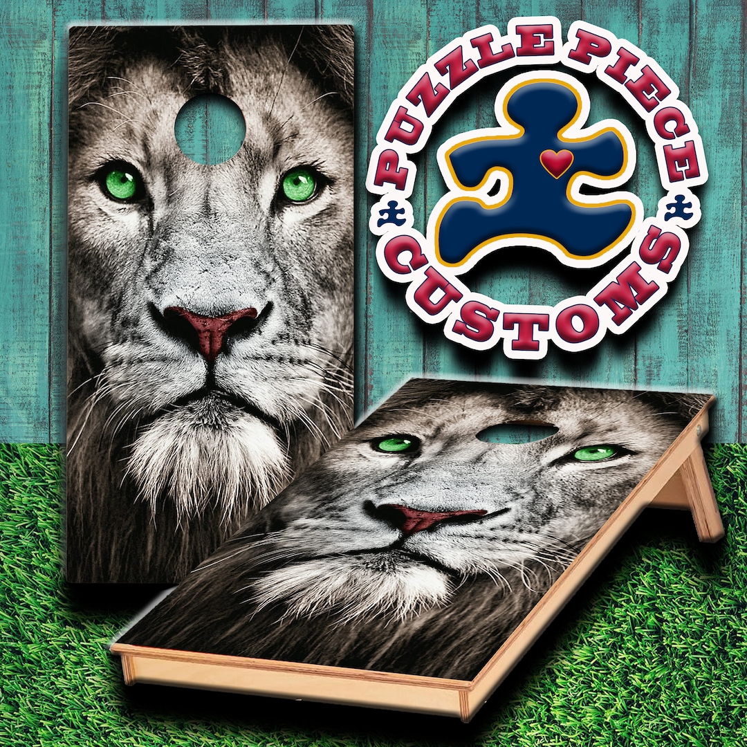 Laminated Lion Face Cornhole Board Wrap Set - Etsy