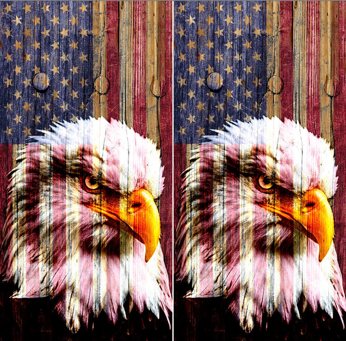 Laminated American Flag Eagle Cornhole Wrap Set - Etsy