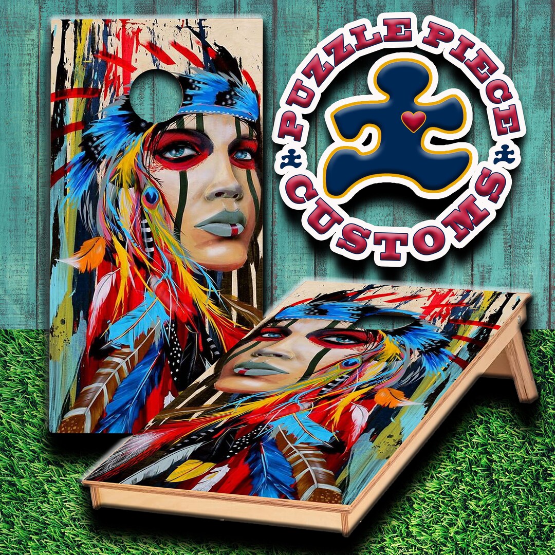 Laminated Beautiful Native American Indian Woman in Colorful Headdress ...