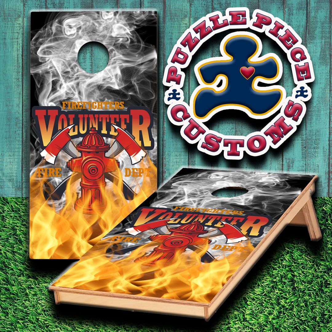 Laminated Volunteer Fire Dept Cornhole Boards Wrap Set - Etsy