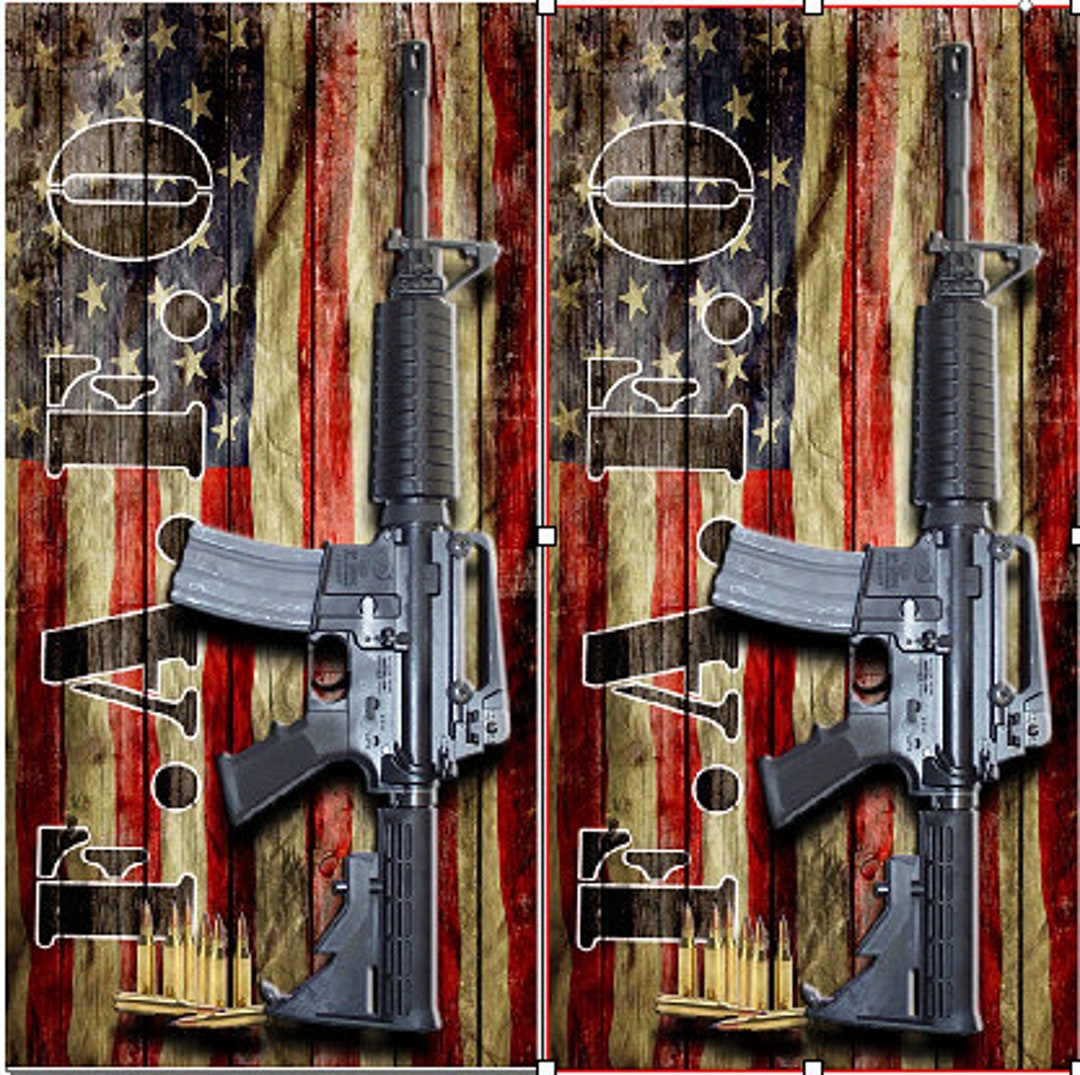 Laminated FAFO Patriot American Flag Gun Cornhole Wrap Set - Etsy