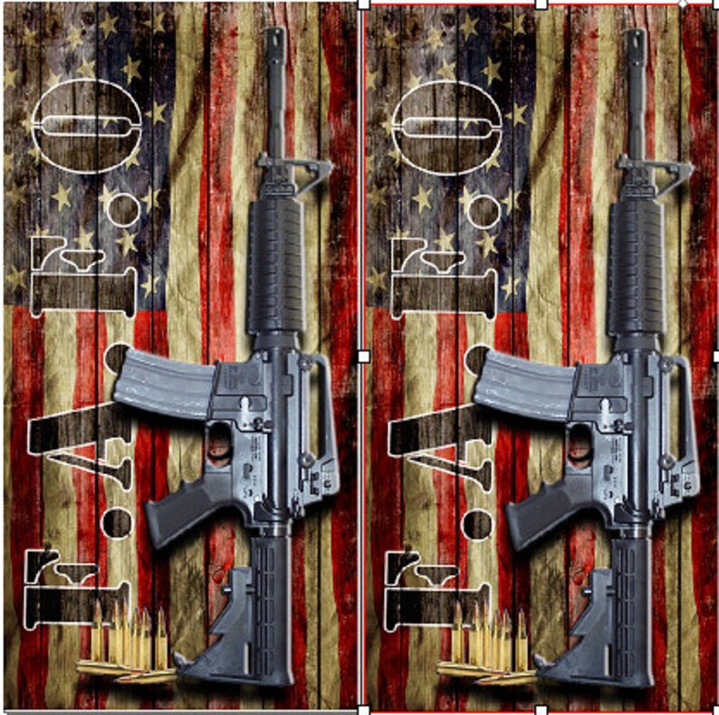 Laminated FAFO Patriot American Flag Gun Cornhole Wrap Set - Etsy