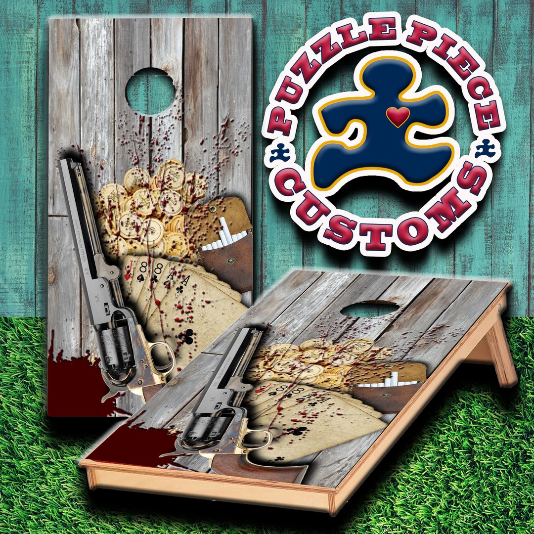 Aces and Eights Dead Man Hand Cornhole Wrap Set - Etsy