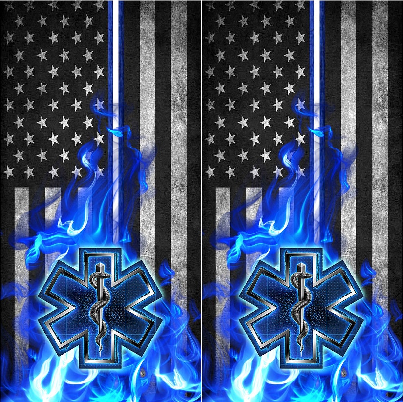 EMT Custom Laminated Cornhole Wrap Set - Etsy