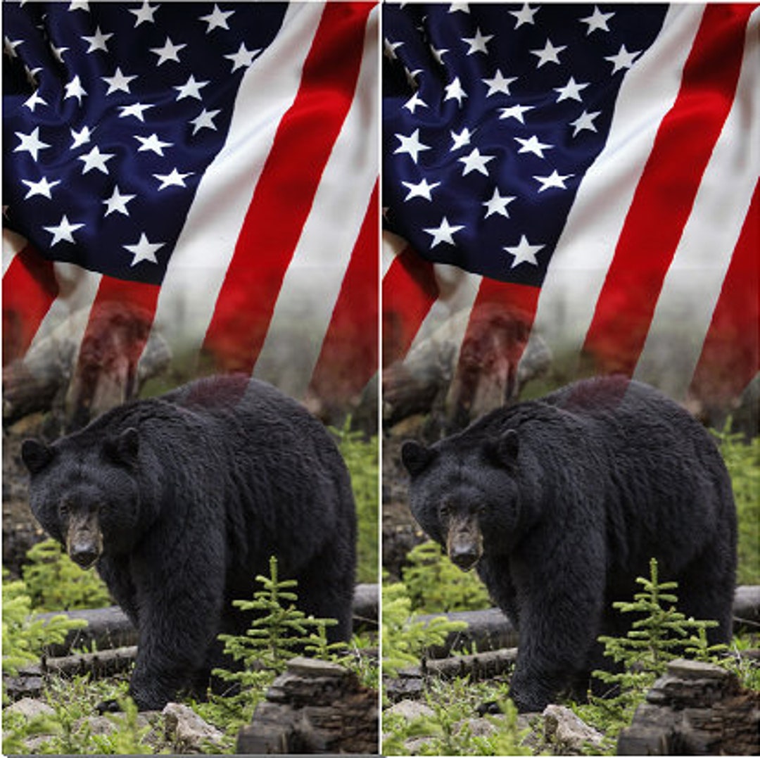 Laminated Black Bear Hunt American Flag Cornhole Wraps Set - Etsy