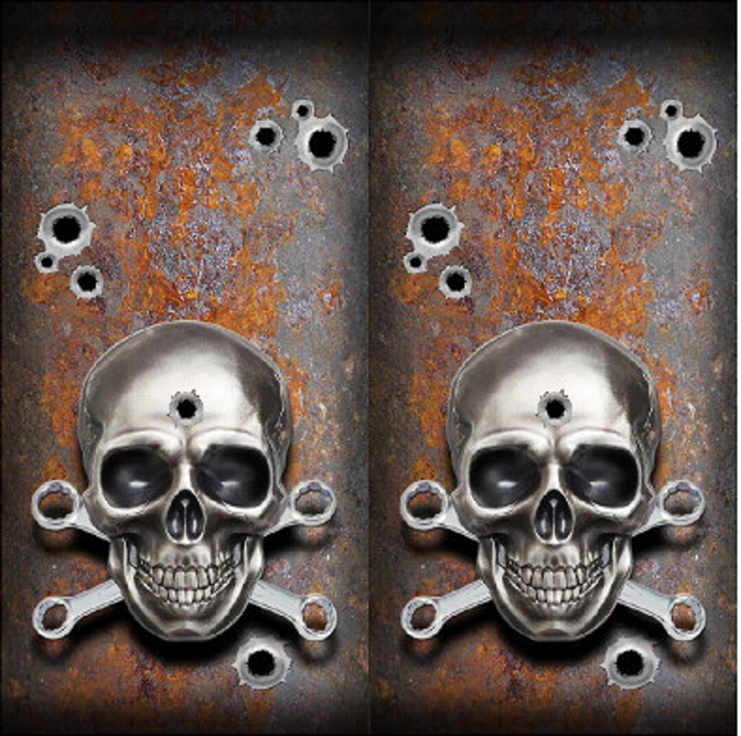 Laminated Skull Rat Rod Style Cornhole Wrap Set - Etsy