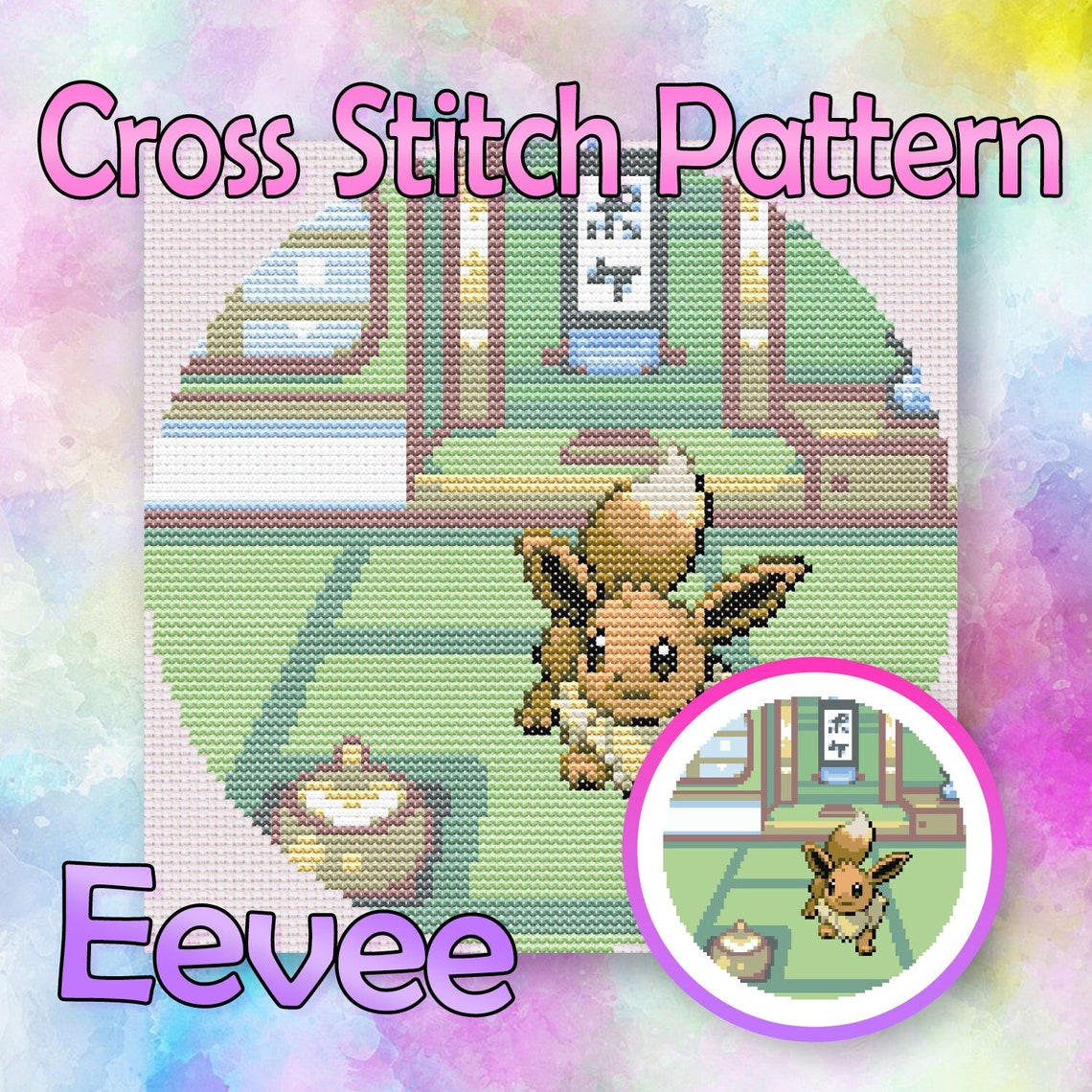 Eevee Cross Stitch Pattern Instant Download PDF - Etsy