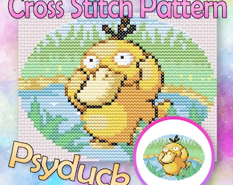 Shocked Psyduck Pokemon Video Game Cross Stitch Pattern Digital ...