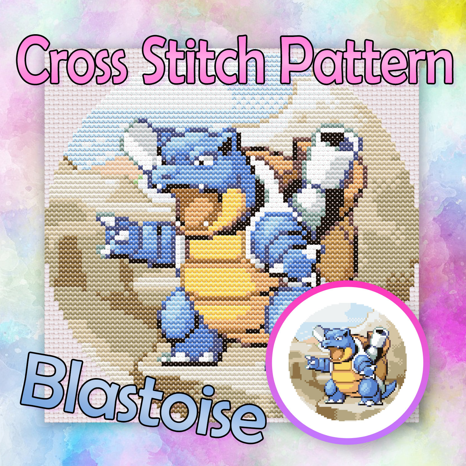 Blastoise Cross Stitch Pattern - Instant Download PDF! - Etsy