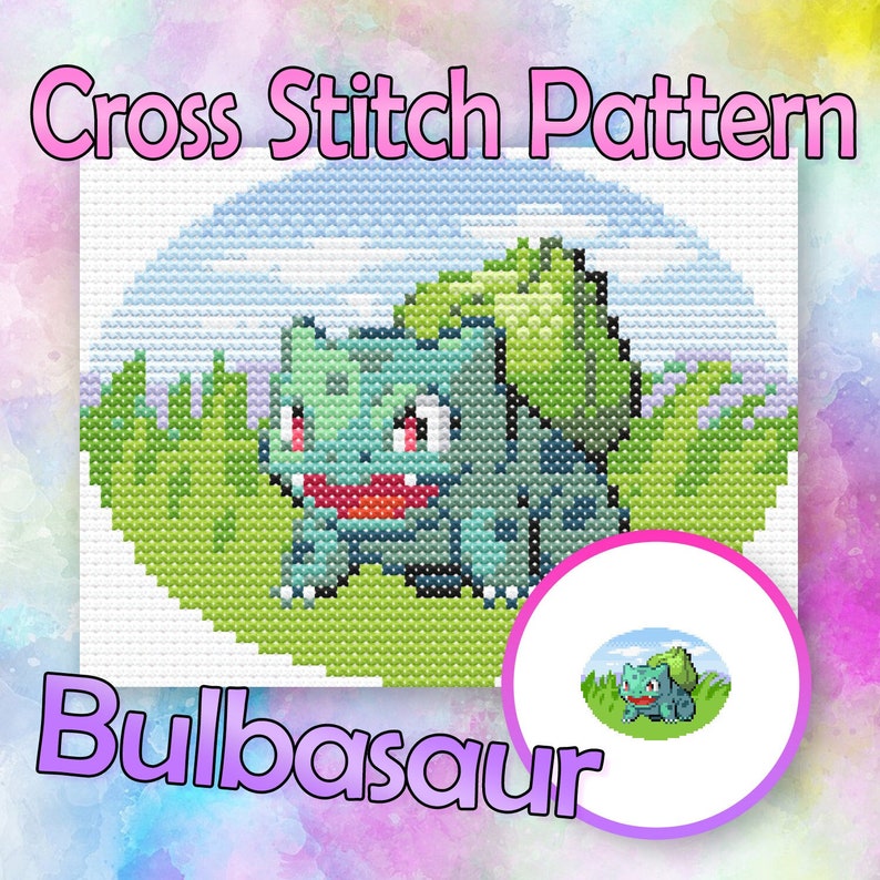 Pokemon Bulbasaur Cross Stitch Pattern - Instant Download PDF! - Etsy
