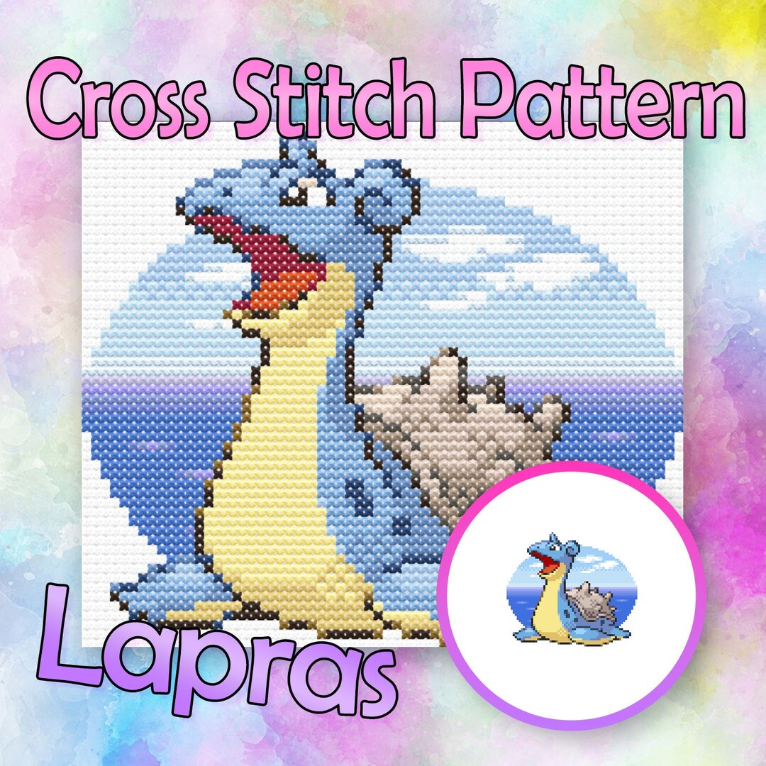 Pokemon Lapras Cross Stitch Pattern Instant Download PDF - Etsy