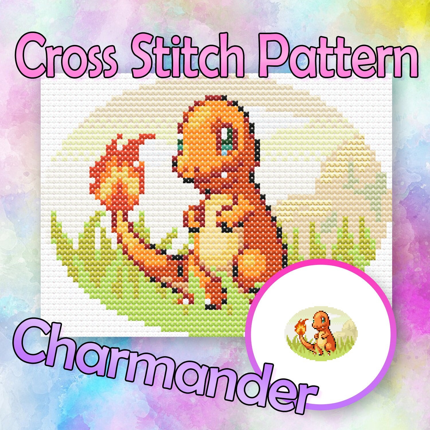 Pokemon Charmander Cross Stitch Pattern - Instant Download PDF! - Etsy ...