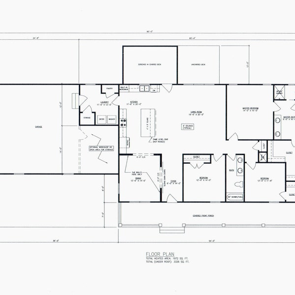 Large Kitchen Floor Plans - Etsy
