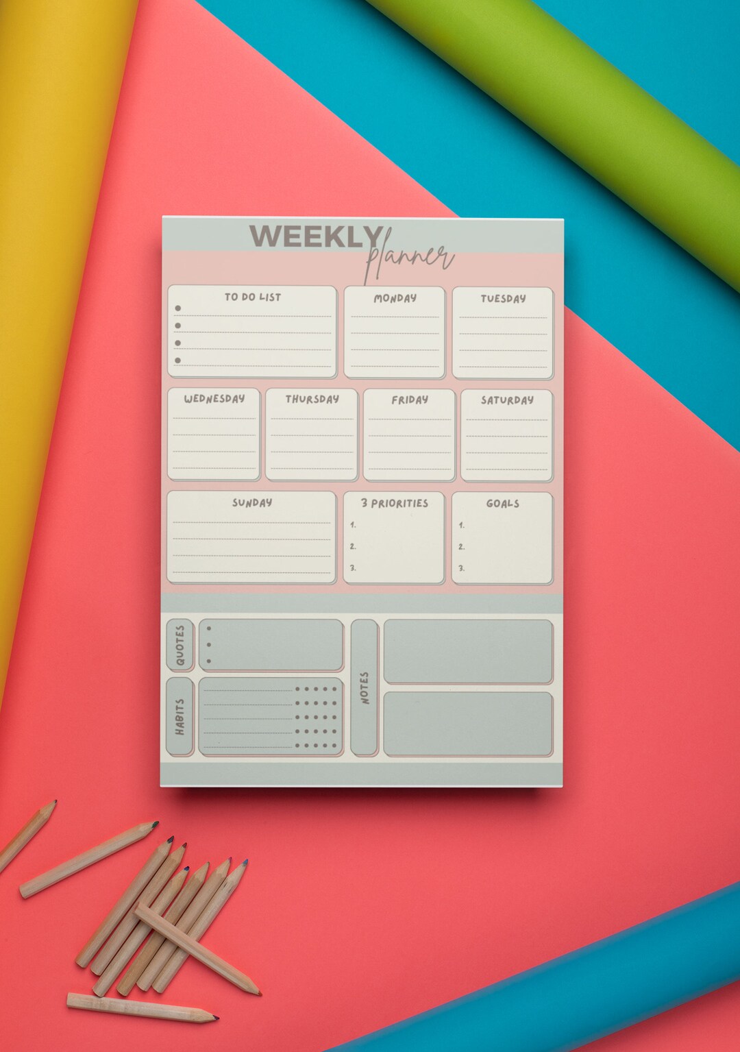 Digital Daily and Weekly Printable Planner : Works With Note Taking ...